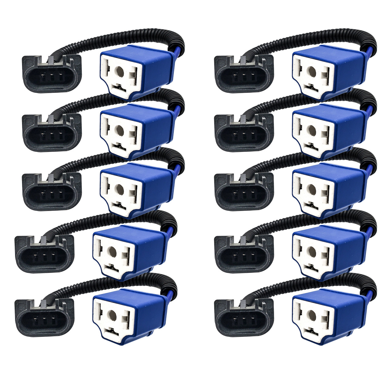 10X H4 9003 to H13 Pigtail Headlight Conversion Harness Adapter Sockets ...