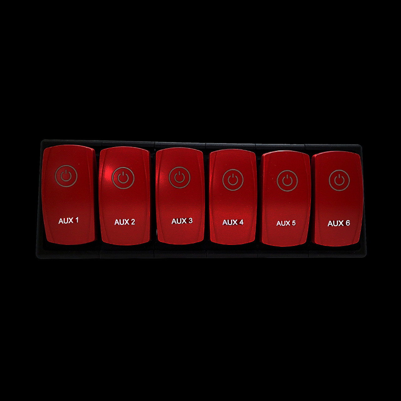 6 Gang Aux On/Off Red Rocker Switch for Trucks Tractors RVs Marine ...