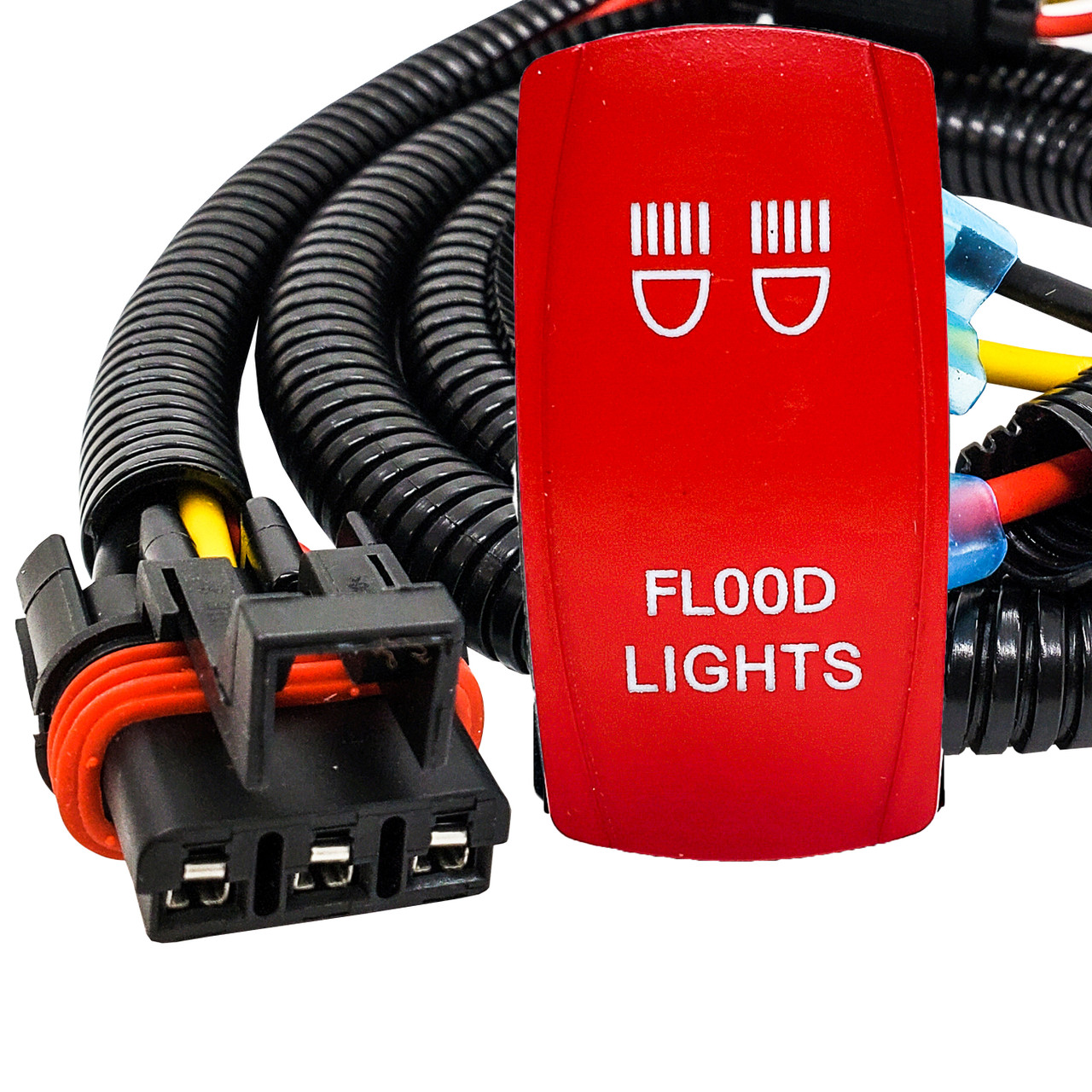 Flood Lights Laser Etched Onoff Red Rocker Switch With Pulse Power Bus