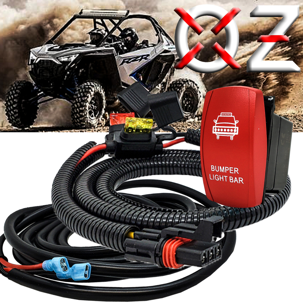 10 Pulse Power Busbar Plug Wire Harness With Bumper Lightbar Onoff