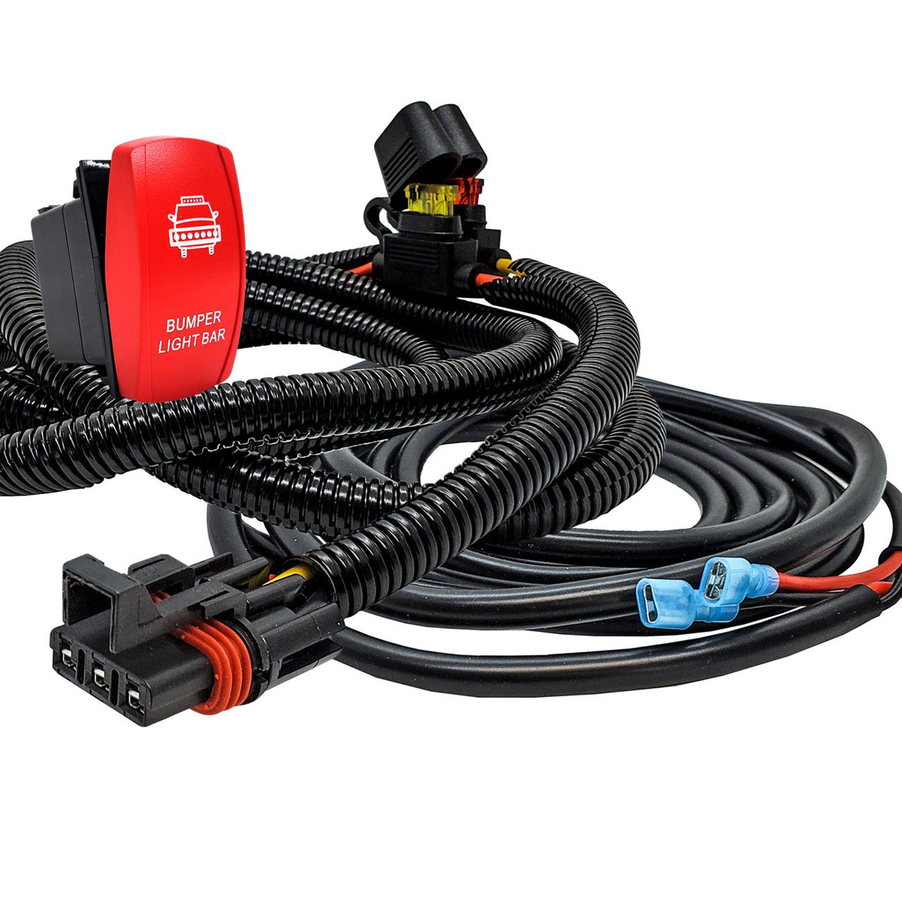 10 Pulse Power Busbar Plug Wire Harness With Bumper Lightbar Onoff