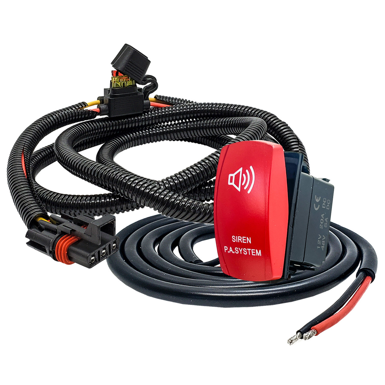 10ft. Pulse Power Bus Bar Plug Wire Harness Kit with SIREN PA System On ...