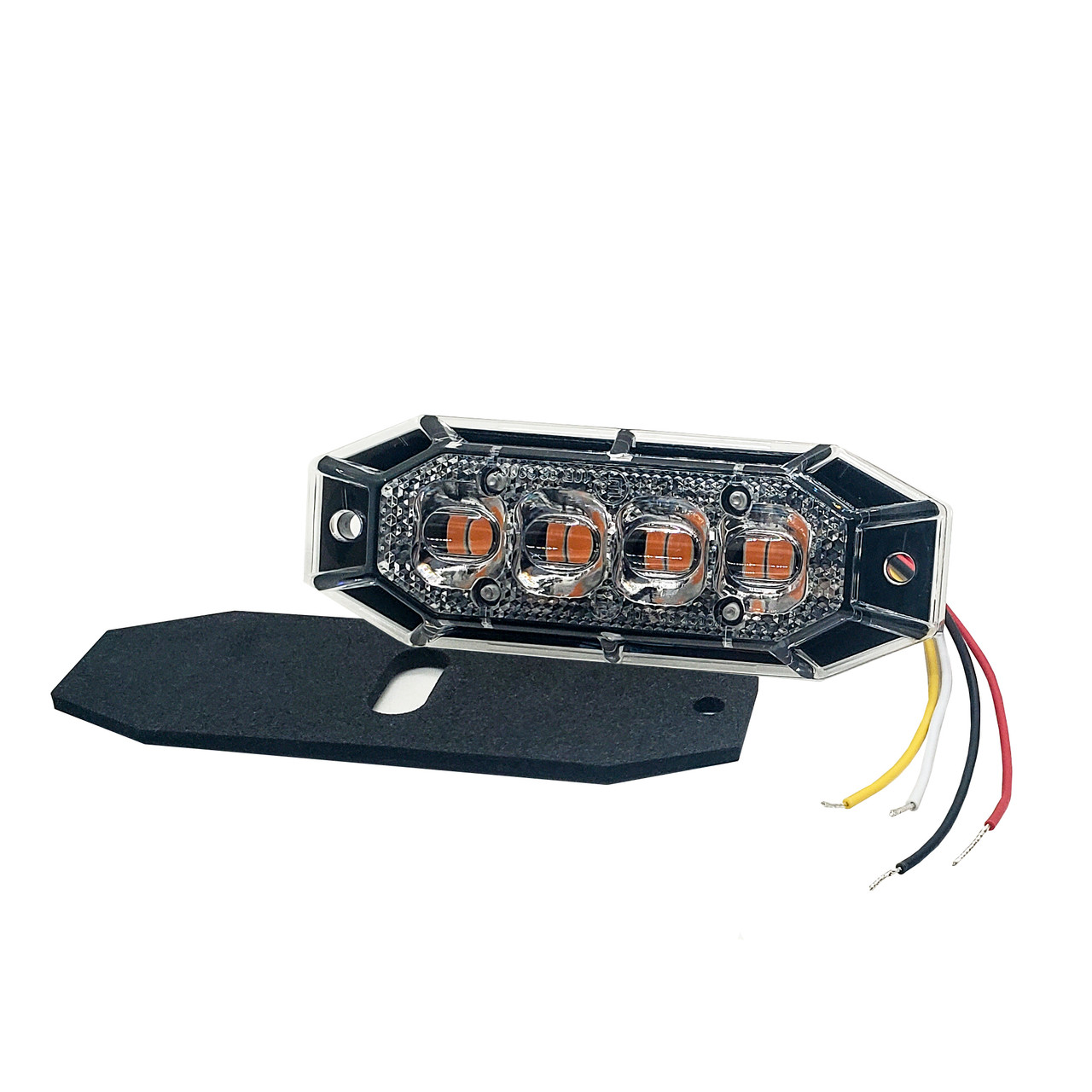 4" High-Intensity Amber LED Directional Warning Strobe Light with TIR Lens