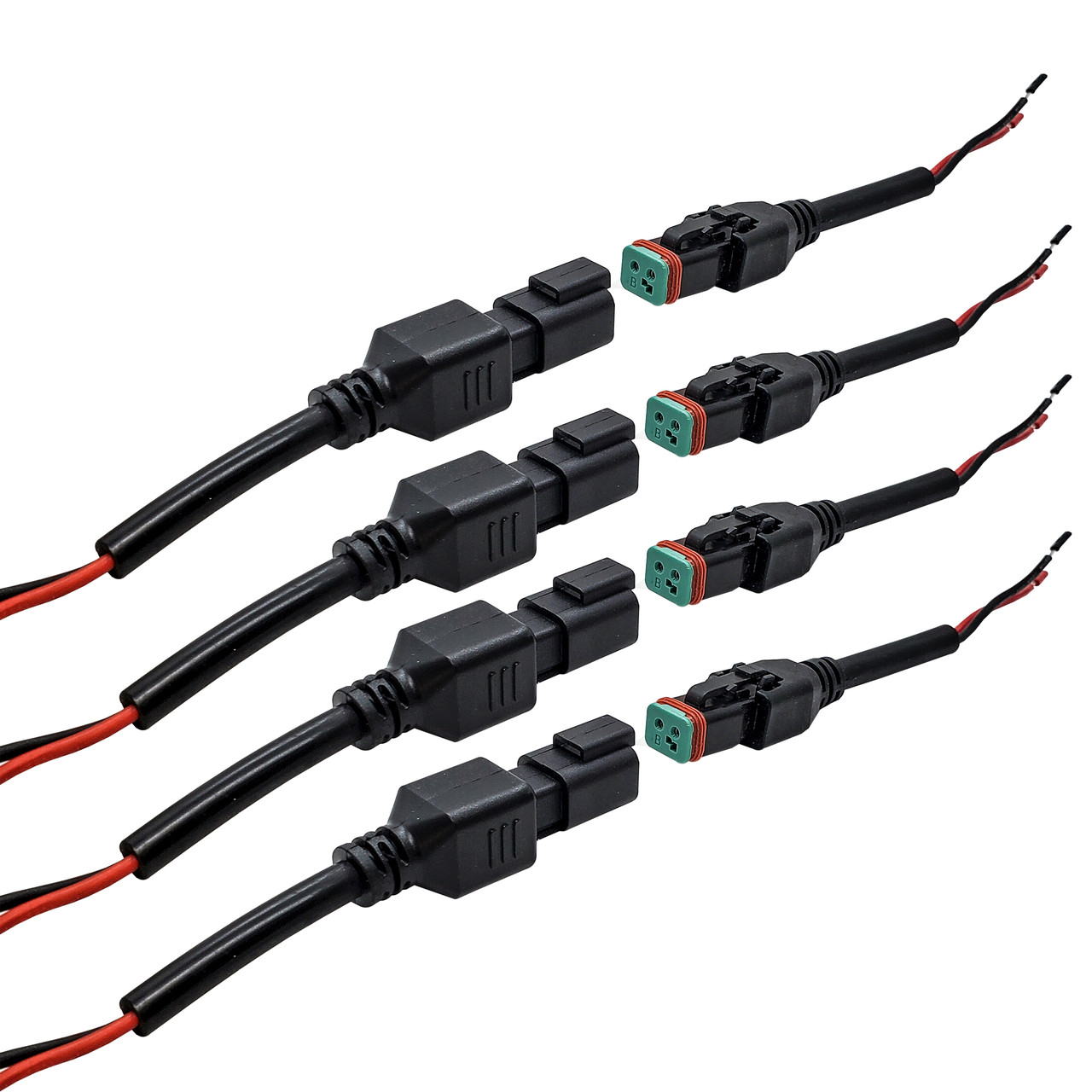 4 Set Deutsch Plug Male & Female 2 Pin Pigtail AWG#18 Automotive ...