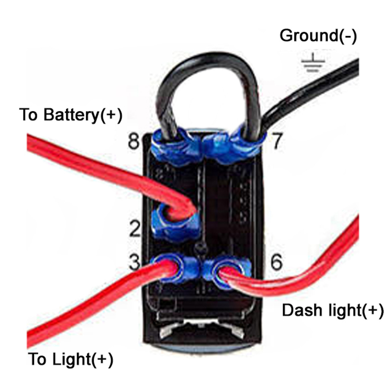Spreader Momentary On/Off Rocker Switch – 5-Pin Laser-Etched Blue LED ...