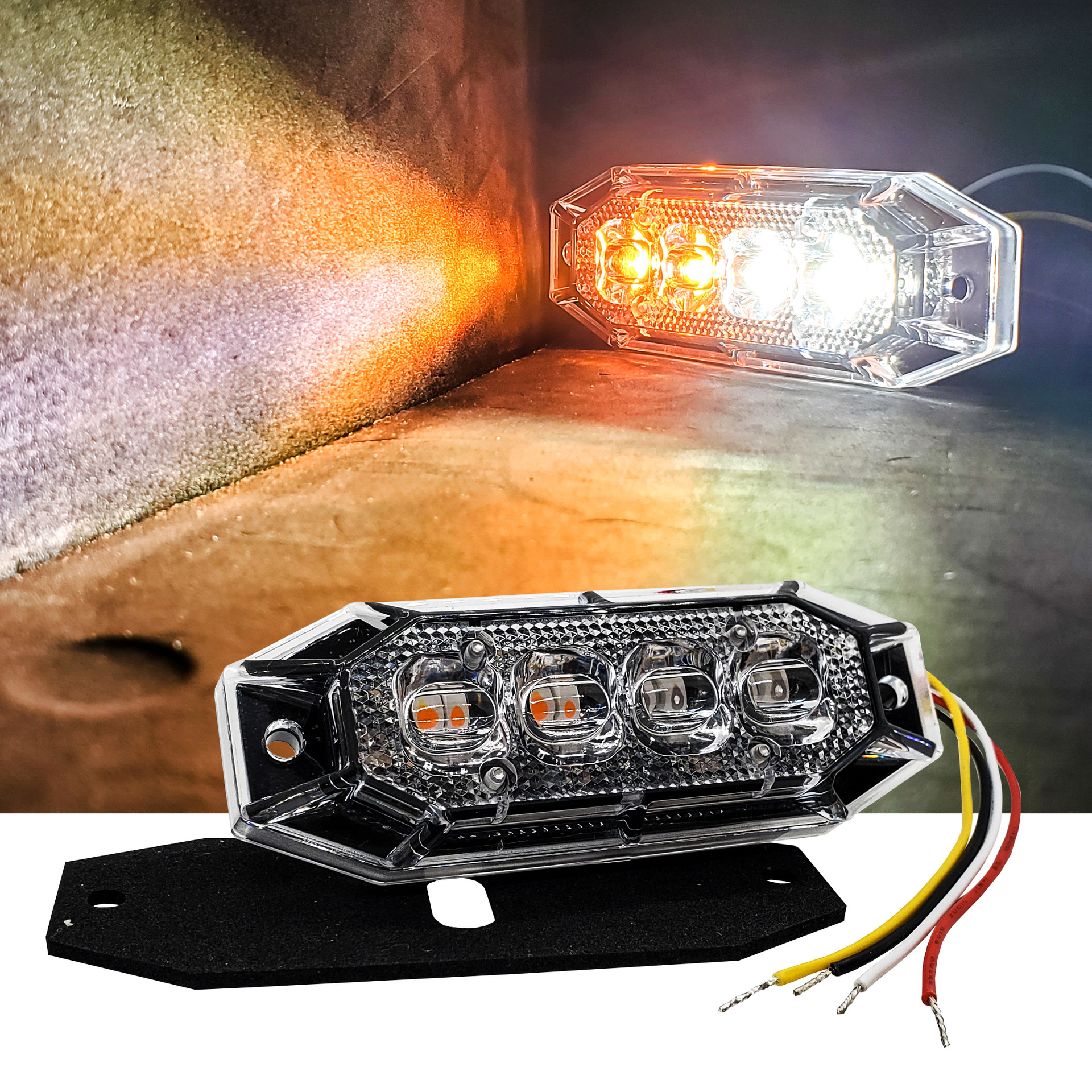 LED flasher strobe lights for construction, emergency, tow vehicles