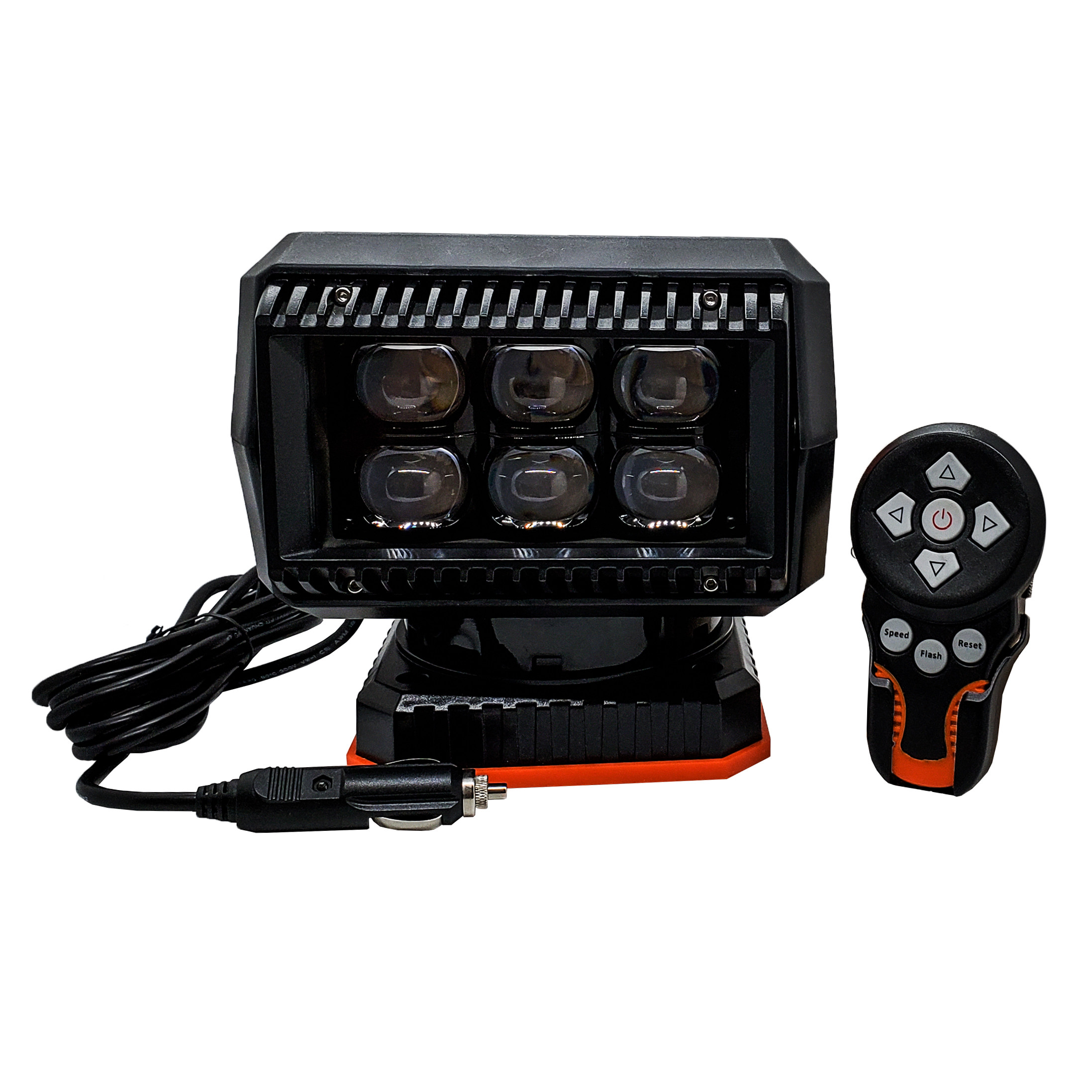 360° LED Searchlight Rotating Spotlight Wireless Remote Control Lighter ...