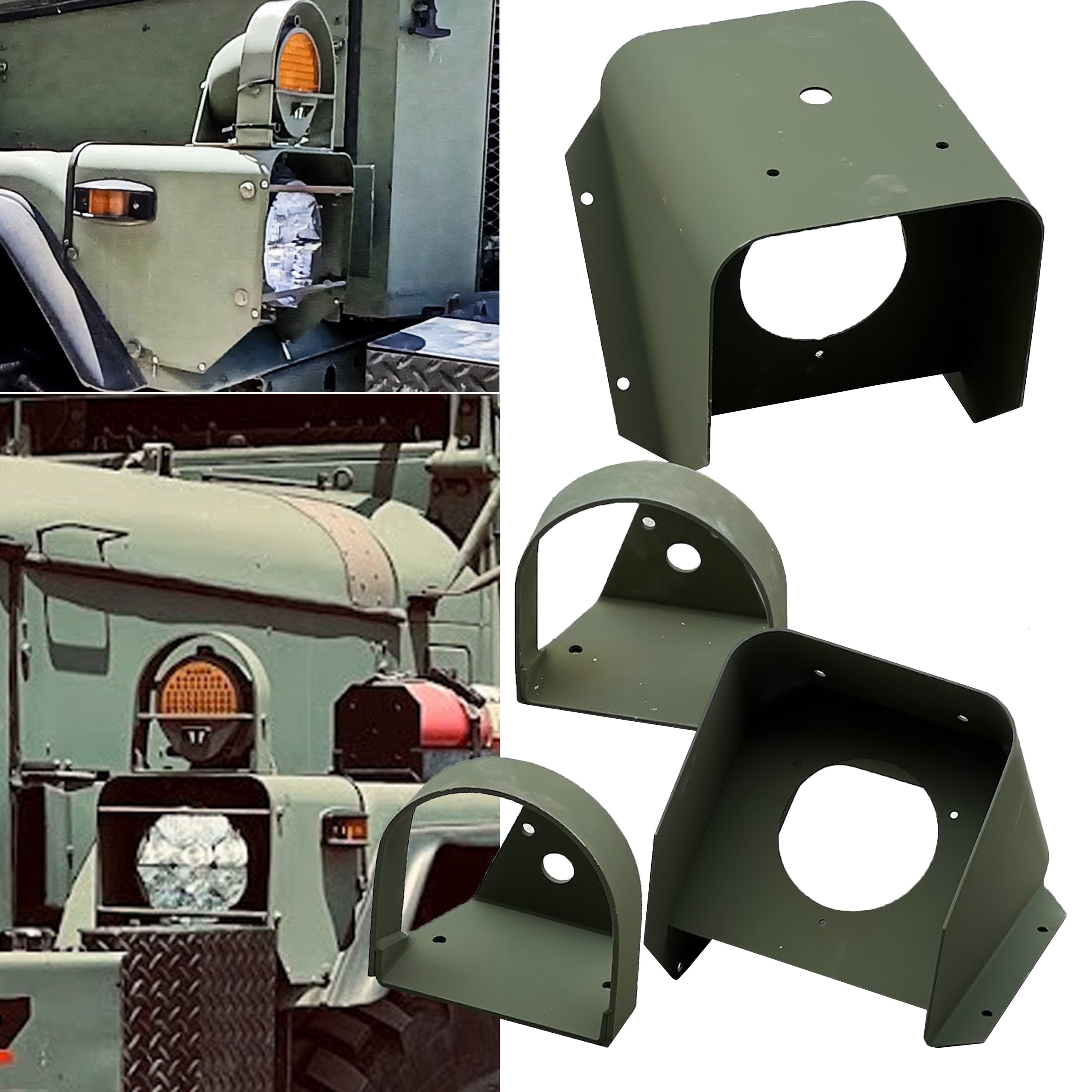 Military Truck M35A2 to M35A3 Headlight and Turn Signals Brackets ...