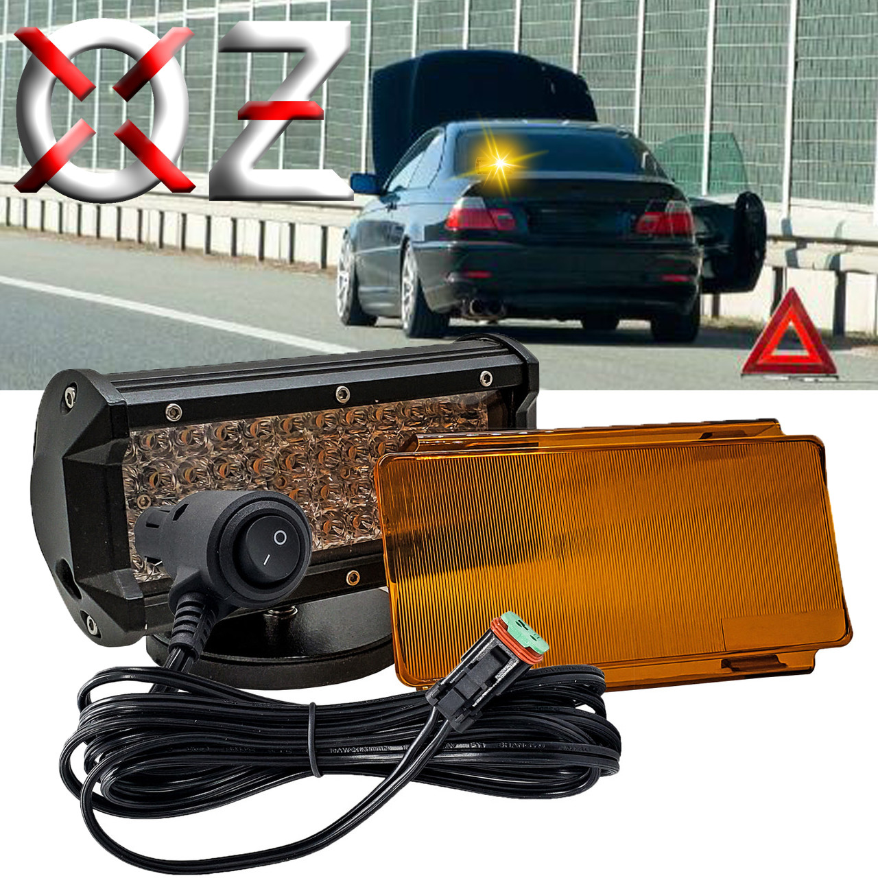 360° LED Searchlight Rotating Spotlight Wireless Remote Control Lighter ...