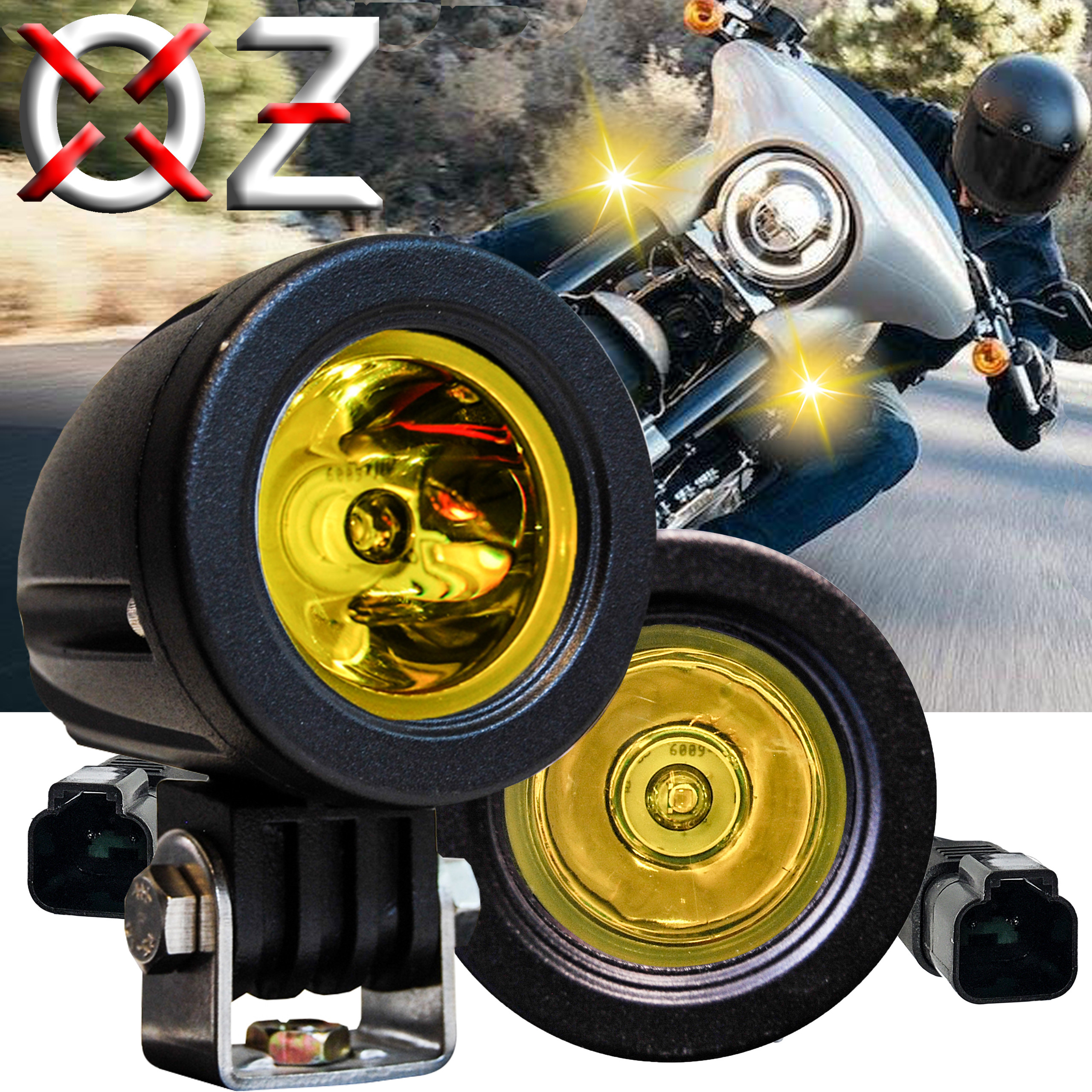 Motorcycle Auxiliary Light | Fluorescent Yellow | Extremely Visible