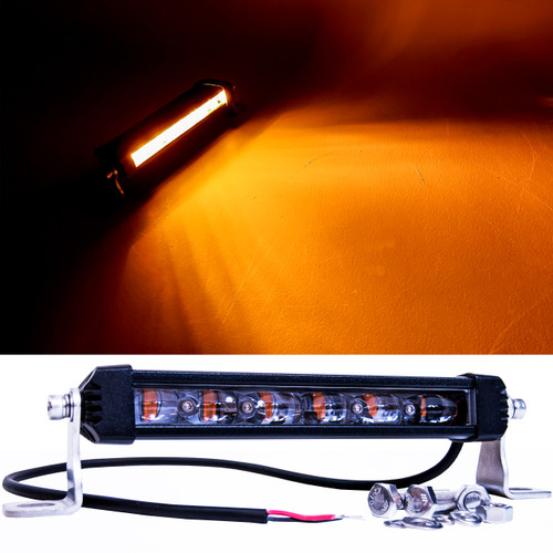 7 Amber Led Rear Chase Light With Power Bus Bar Plug Wire Harness Kit