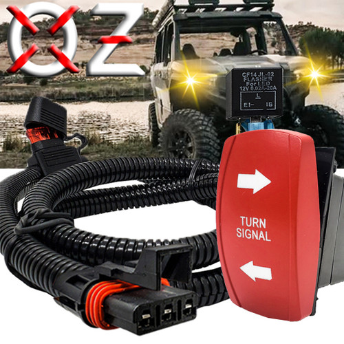Turn Signal Onoffon Red Rocker Switch With Pulse Power Busbar Plug