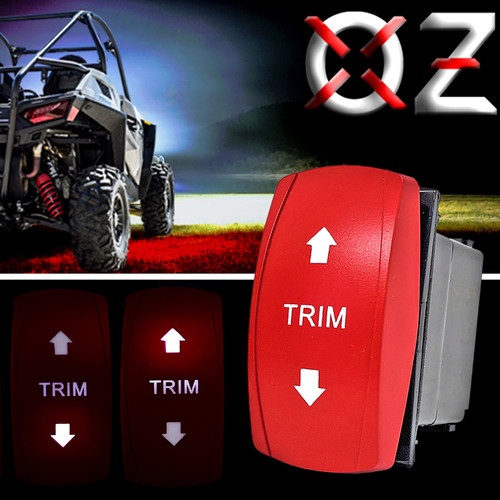 Trim Up/Down Momentary Red Rocker Switch Laser-Etched White LED ...