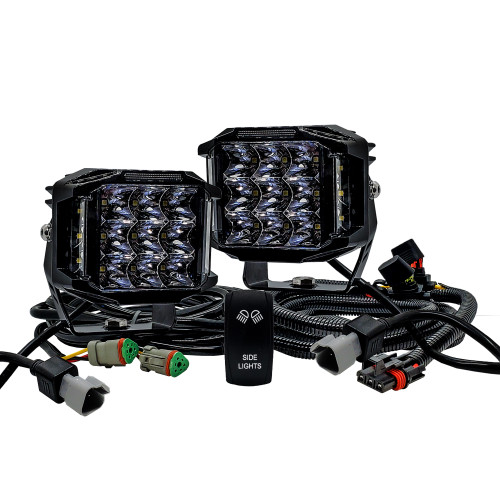 5" Pillar Mount 120W Side Emitting LED Lights 180° Beam Pattern with ...