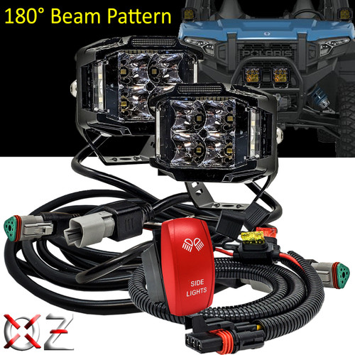 4" Pillar Mount 75W Side Emitting LED Lights 180° Beam Pattern with ...