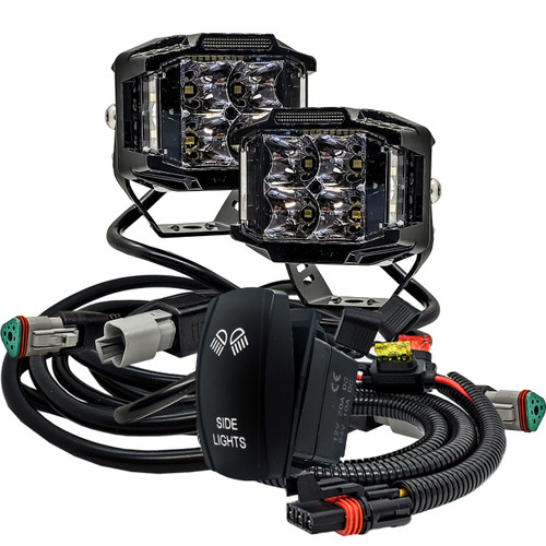 4" Pillar Mount 75W Side Emitting LED Lights 180° Beam Pattern with ...