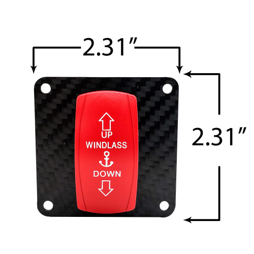 Windlass Up/Down Momentary Red Rocker Switch 4-Pin with Carbon Fiber ...