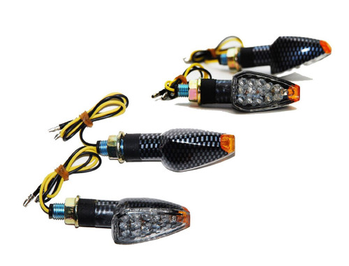 4x Carbon Turn Signal OZ-USA® LED Dual Sport Motorcycle dirt bike light ...