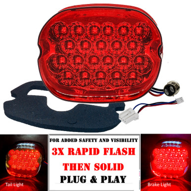 Flashing FL Red LED Tail Brake Light Harley Touring Electra FLTR Road ...