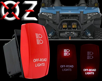 Off-Road Lights Laser-Etched On/Off Red Rocker Switch 4-Pin for UTV ...