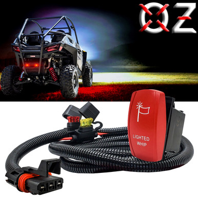 Lighted Whip On/Off Red Rocker Switch with Power Busbar Plug Harness ...