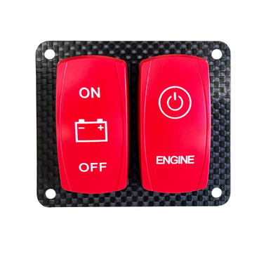 Real Carbon Fiber Ignition Switch Panel Engine Start Battery Cut On/Off ...