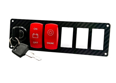 5 Gang Carbon fiber Keyed Ignition Rocker Switch Panel - OZ