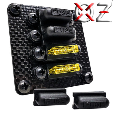 Fuse block Carbon Fiber fuse panel Plate Rocker 4 Circuit - OZ