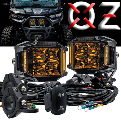 Amber Side Lights 75W LED Pod 180° Beam DRL with Power Distribution ...