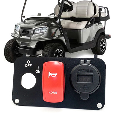 Golf Cart Key Switch Plate Horn Momentary On/Off Red Rocker Switch with ...