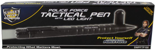 Police Force Tactical Pen w/ LED Light & DNA Collector
