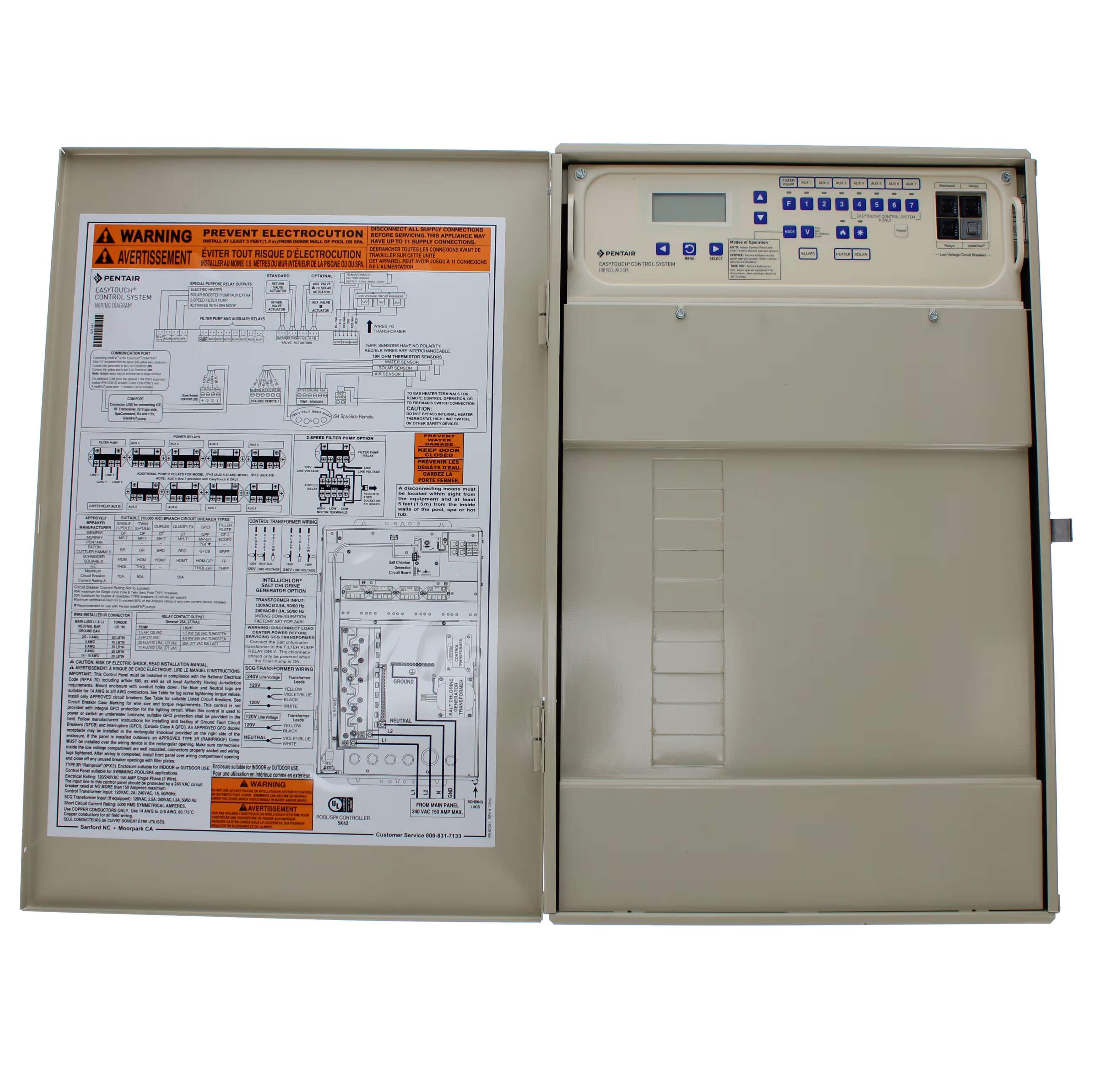 Pentair EasyTouch Pool/Spa Control System w/ Salt Chlorine Generator ...