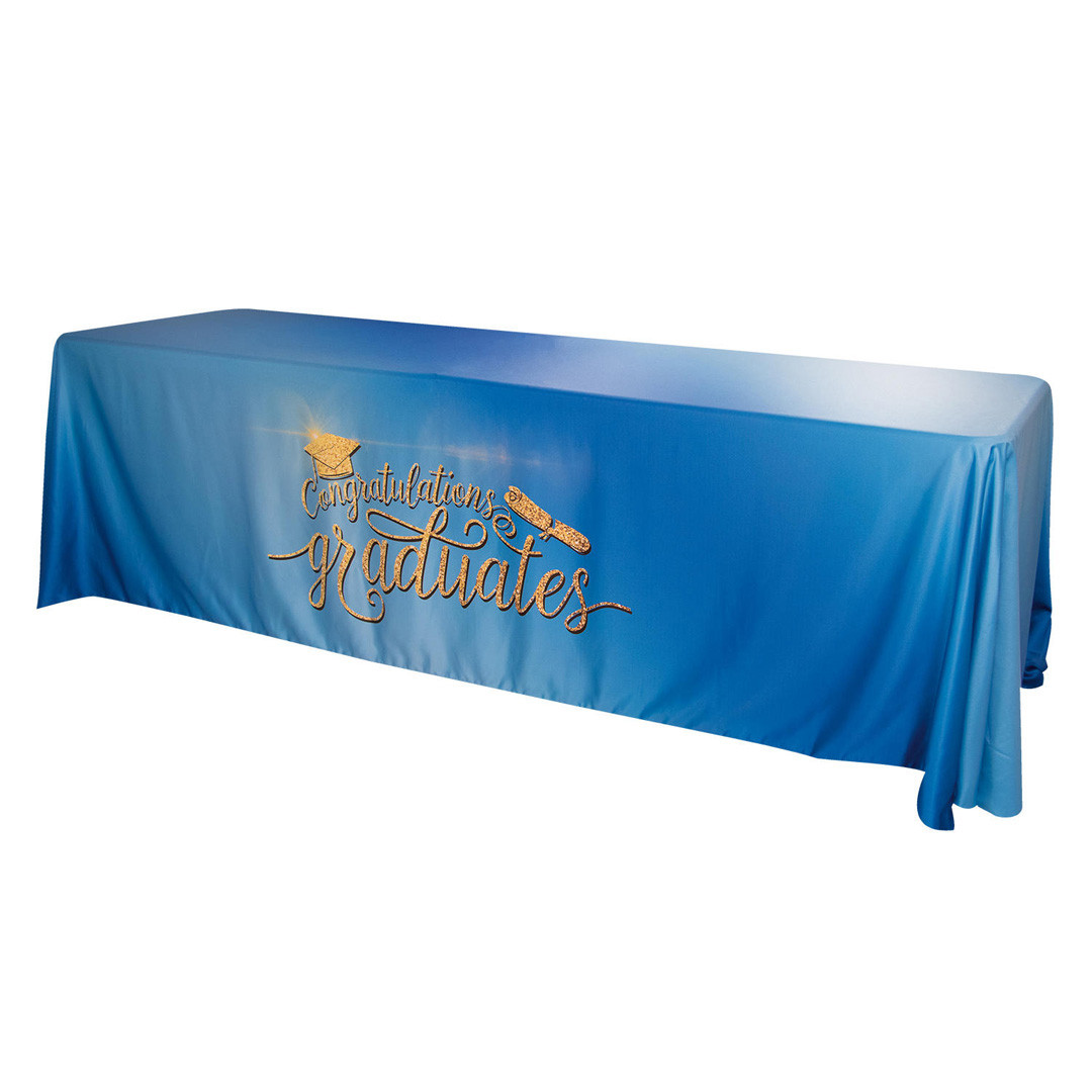 Table Cover Drape 8ft, 4-sided - w/Closed Back - Best Tradeshow Display