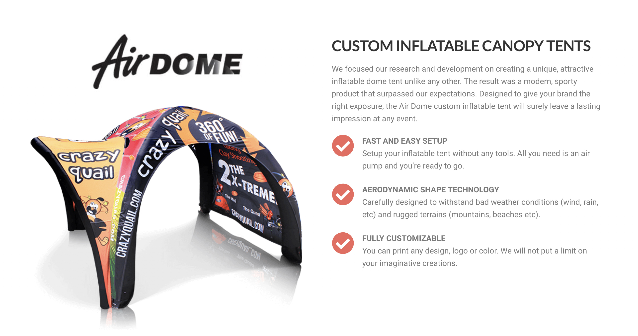 Air Dome custom inflatable tent - Best Tradeshow Display