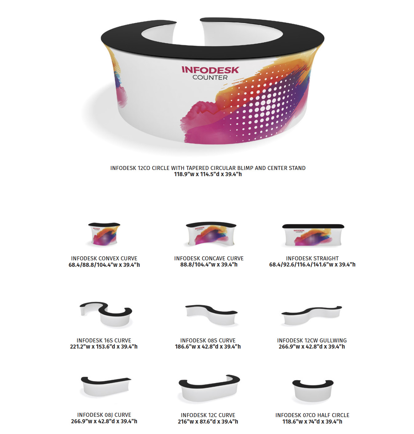 WaveLine InfoDesk Display Counters Portable Podiums - Best Tradeshow ...