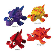 Doggy Dino Rubber Toys - Colorful Squeaky Rubber Dog Toys for Playful Pups