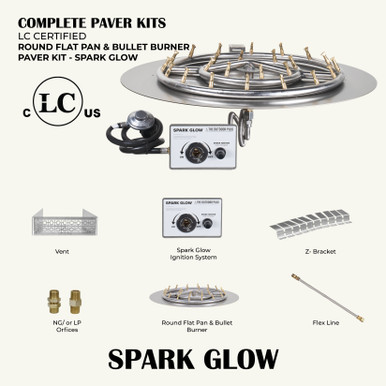 Complete Paver Kit - Round w/ SS Bullet Burner - Match Lit