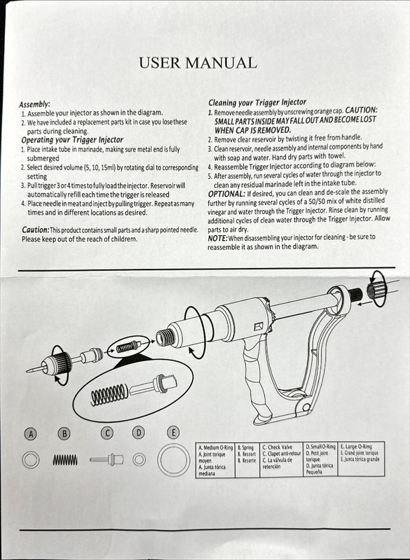 BDI Siphon BBQ Meat Injector High Capacity