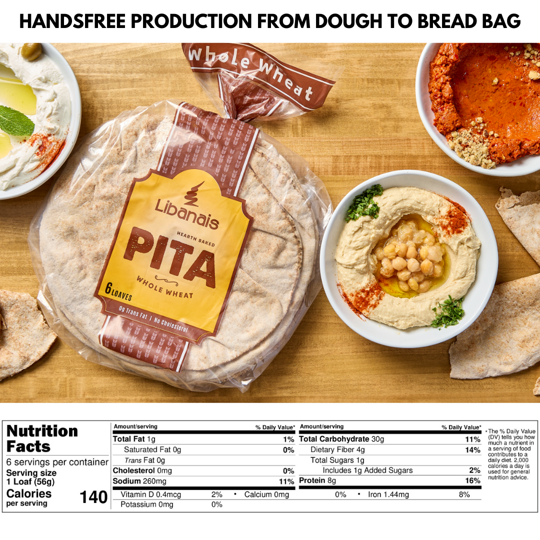 Libanais 10" Whole Wheat Traditional Lebanese Pita Bread, Vegan, Kosher ...