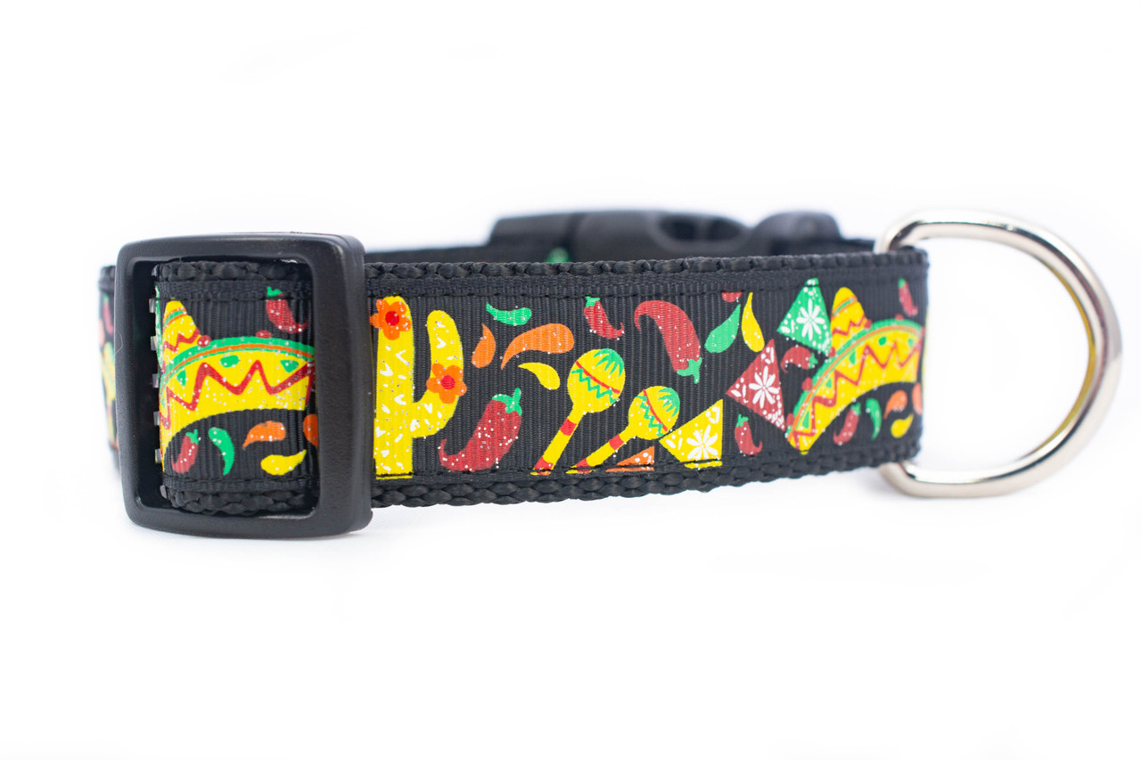 Hot Chili Pepper Dog Collar - 1 and 1.5" wide