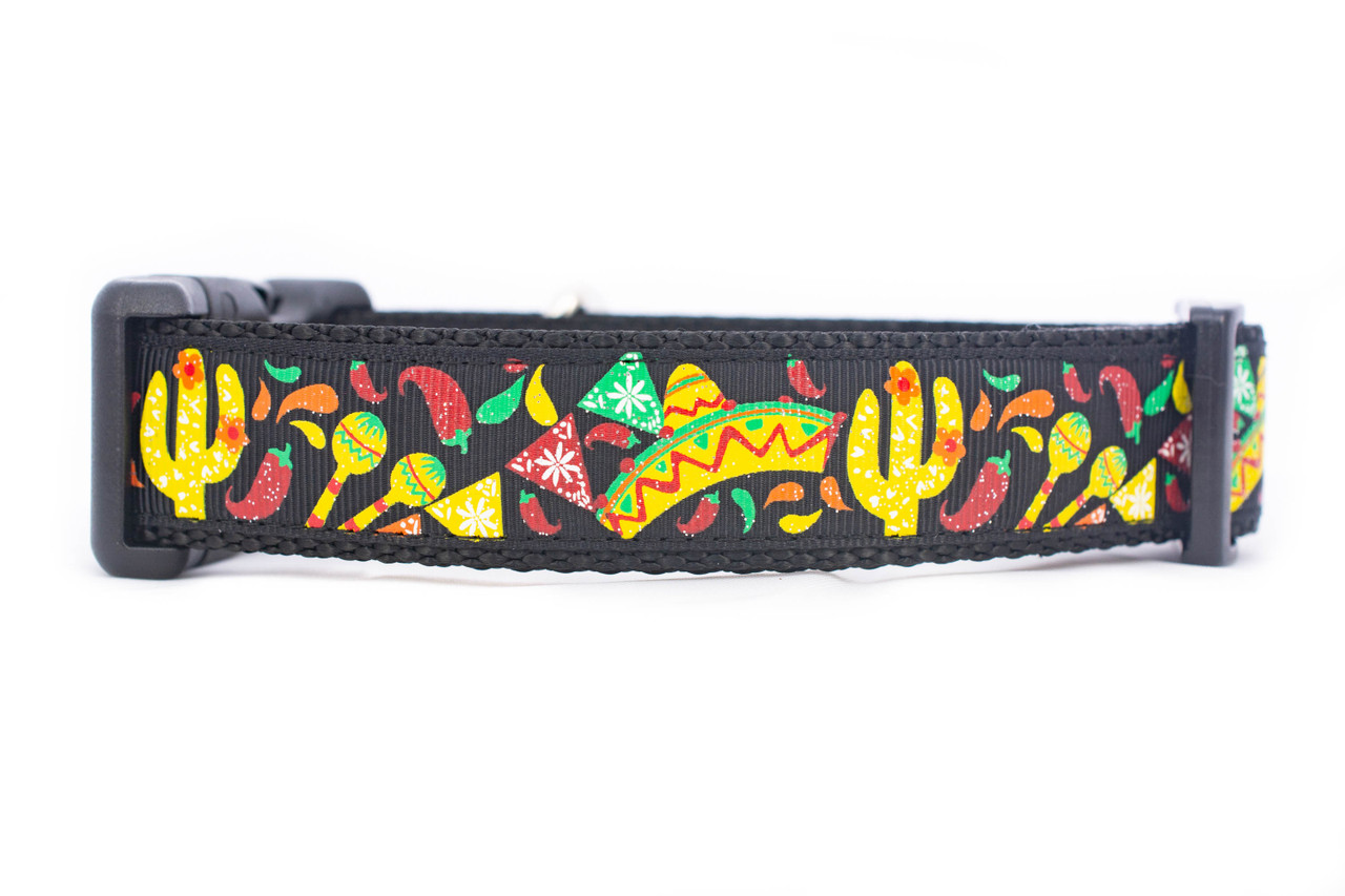 Hot Chili Pepper Dog Collar - 1 and 1.5" wide