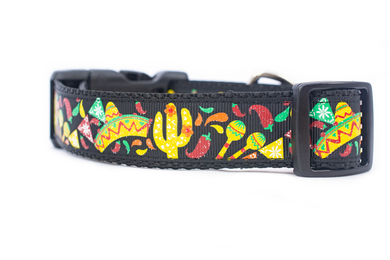 Hot Chili Pepper Dog Collar - 1 and 1.5" wide
