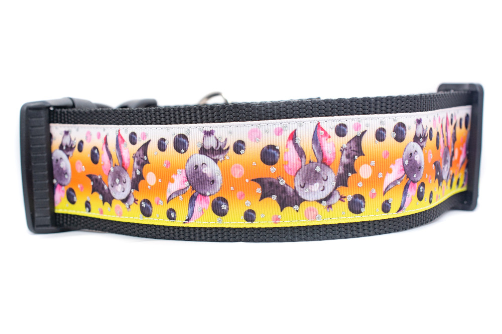 Batty Halloween Dog Collar - 2" wide