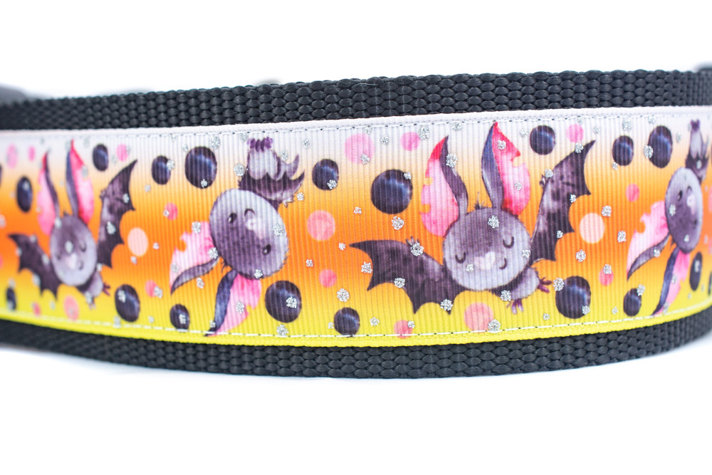 Batty Halloween Dog Collar - 2" wide