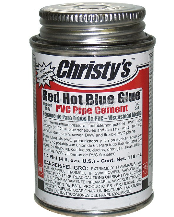 PoolTite Blue PVC Cement Glue 1/2 Pint Hot 2356S