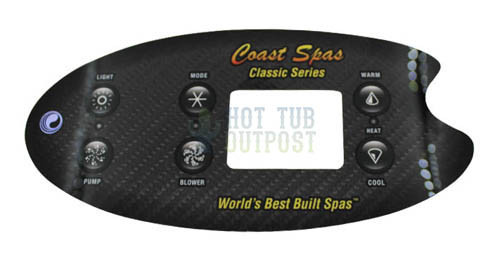 Coast Spas 4 button Control Panel Overlay 13764