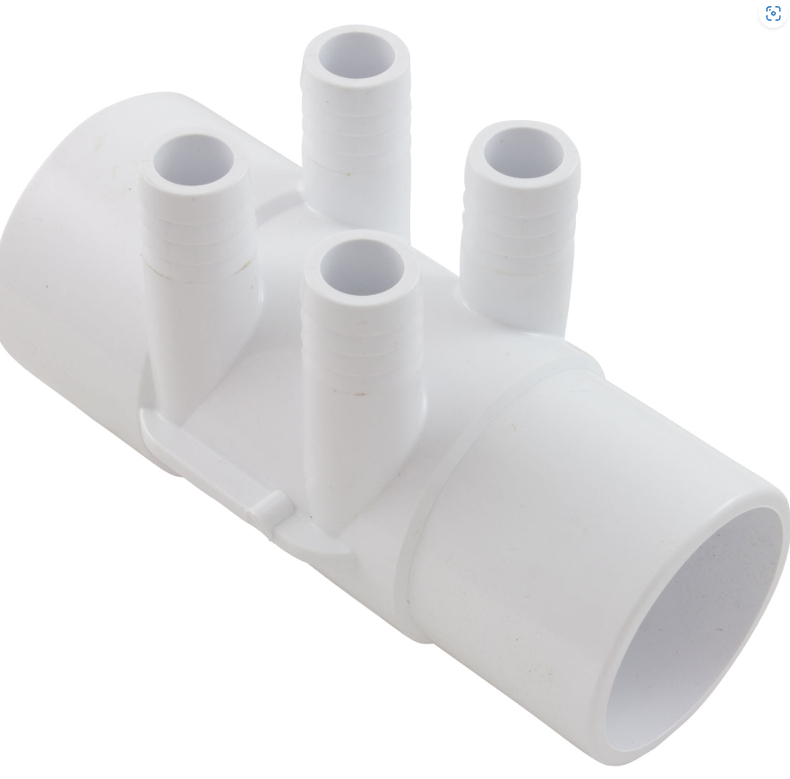 Waterway 6 Port 2 Inch S x S X 3/4 Slip PVC Manifold 672-4270