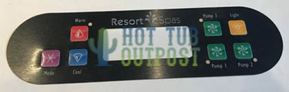 OP11-0162-08 Resort Spa Control Panel Overlay 7 Buttons