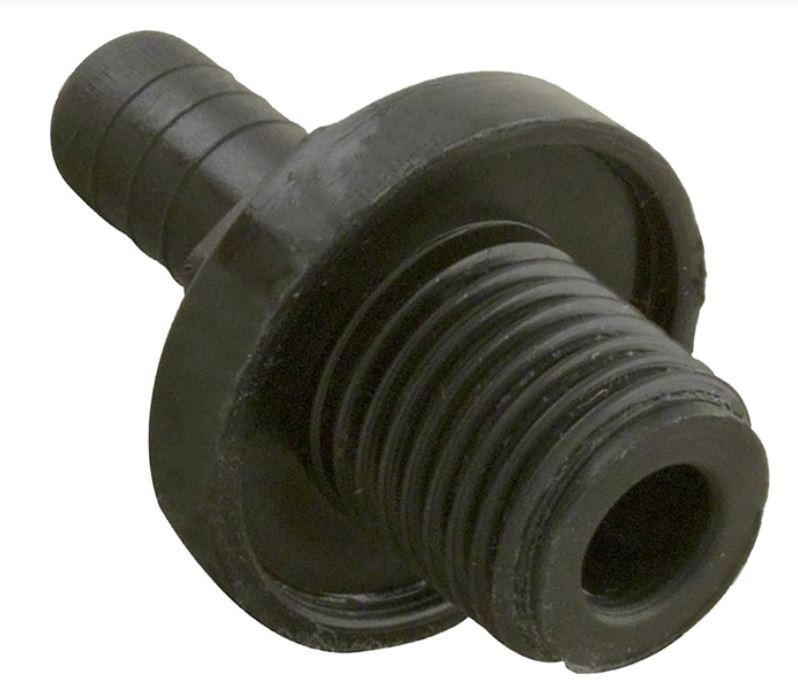 Drain Plug Adapter 92290101 Aqua Flo 1/4 MPT x 1/4 Barb
