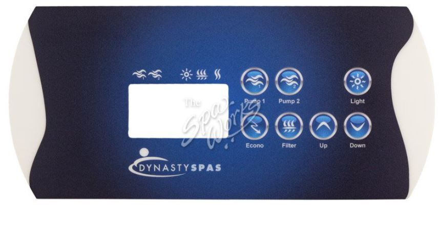Dynasty Spa Control Panel Overlay 14230 K-85 2-Pump